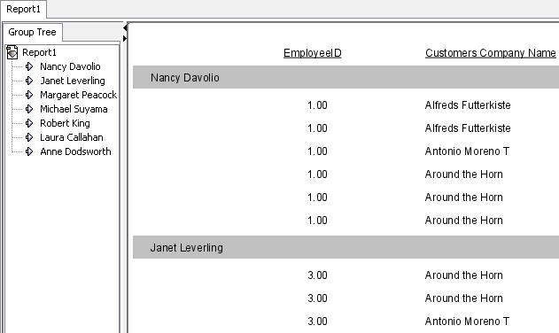 i-net Clear Reports Help: Grouping and Sorting