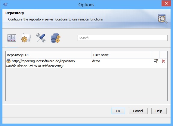 i-net Clear Reports Help: Accessing the Repository